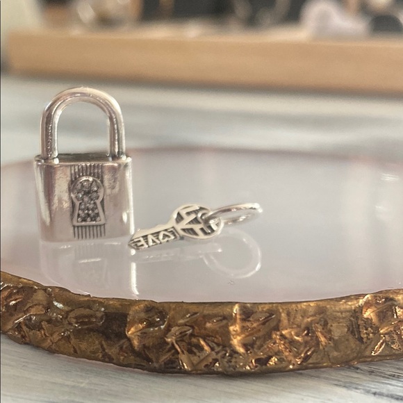 Pandora | Jewelry | Rare Pandora Laras Silver Lock And Key Charm Set ...